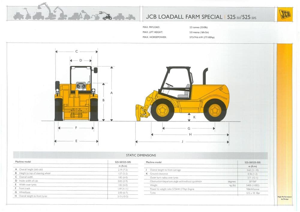 JCB Loadall Farm Special 525 50 - 525 50S Brochure