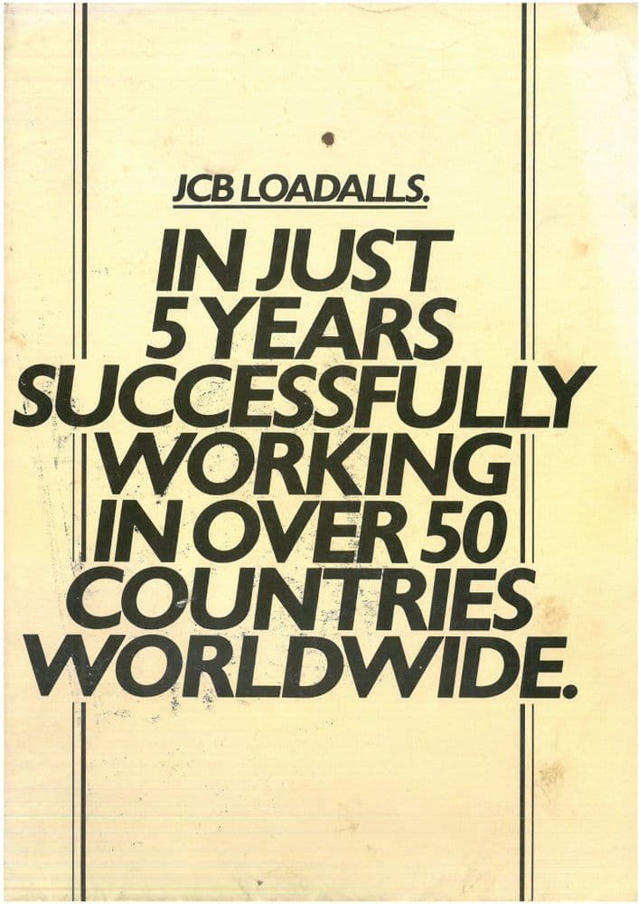 JCB Loadalls "In Just 5 Years Successfully Working In Over 50 Countries ...