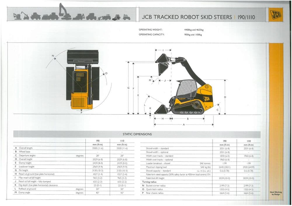JCB Tracked Robot Skid Steers 190/1110 Brochure