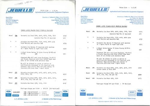 Jewell Quick Change Multi Purpose Drawber & Ford Tractors Brochure ...