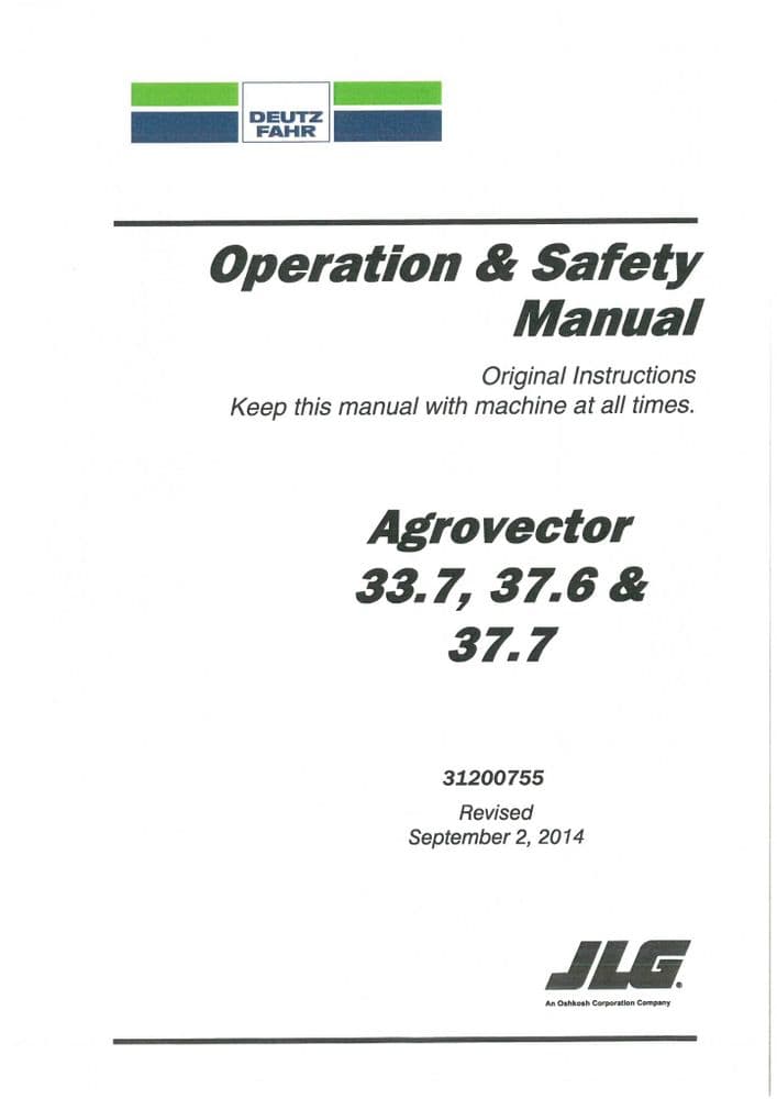 JLG Telehandler 3706PS 3707PS 4014PS 4017PS Deutz Fahr Agrovector 33 7 ...