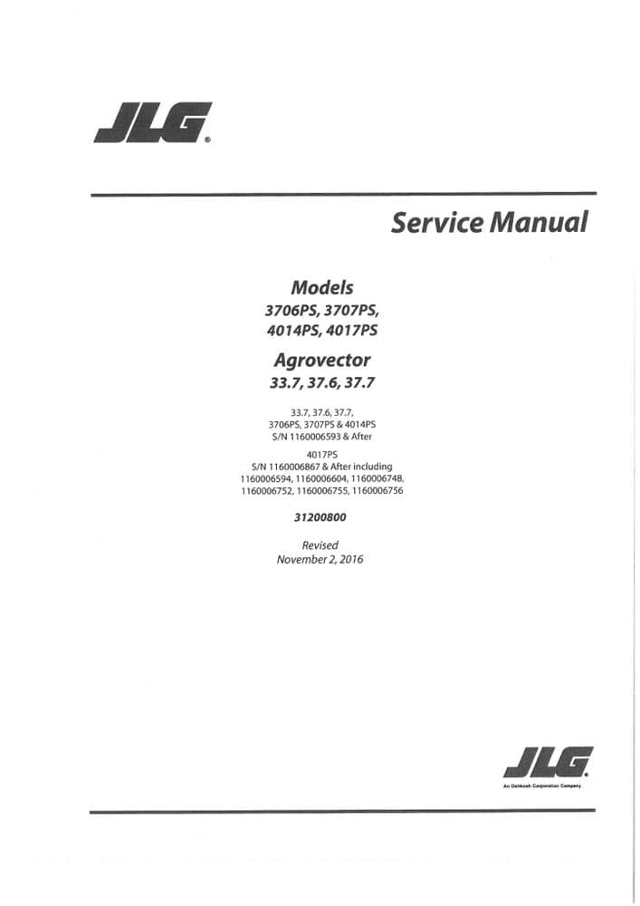 JLG Telehandler 3706PS 3707PS 4014PS 4017PS Deutz Fahr Agrovector 33 7 ...