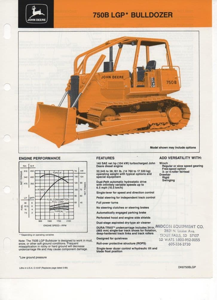 John Deere Bulldozer 750B LGP Brochure
