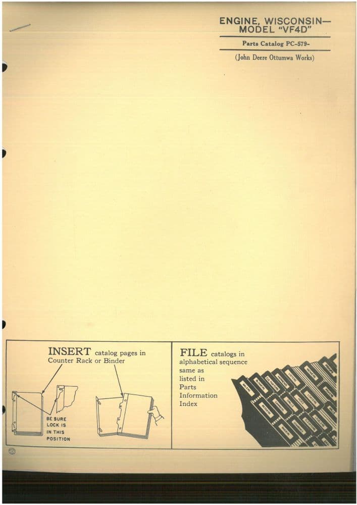 John Deere Engine Wisconsin Model VF4D - PC579 Parts Manual