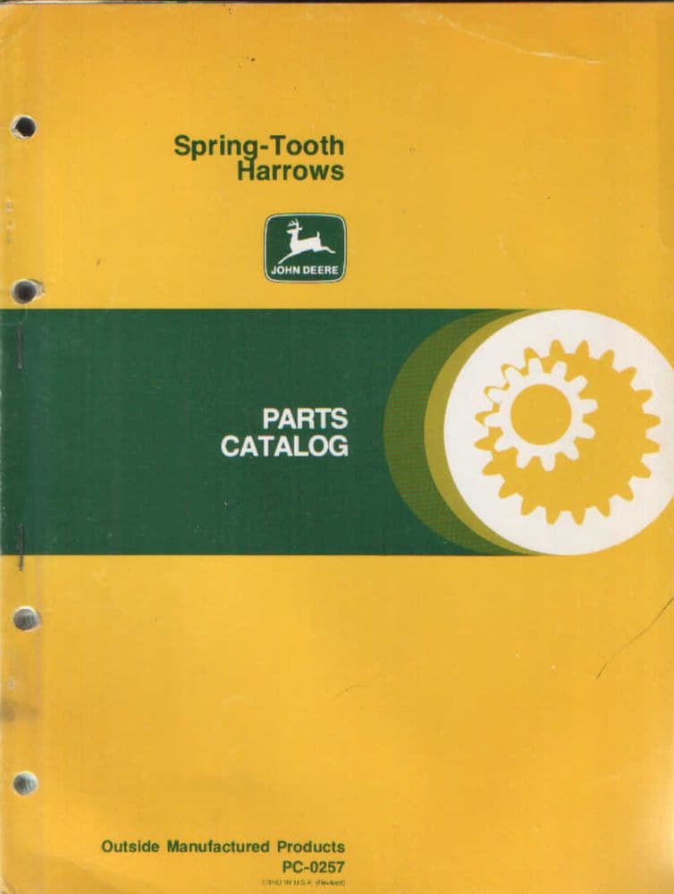 John Deere Spring Tooth Harrows Parts Manual - TH224 TH224H & TW216