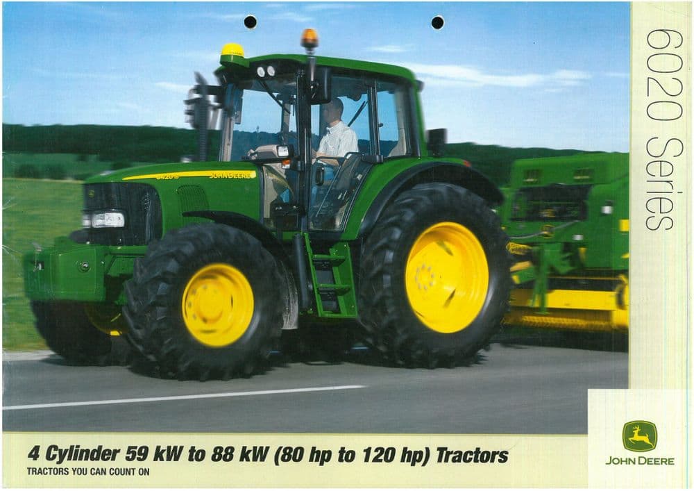 John Deere Tractor 6020 Series - 4 cylinder 59kW 80hp to 88kW 120hp ...