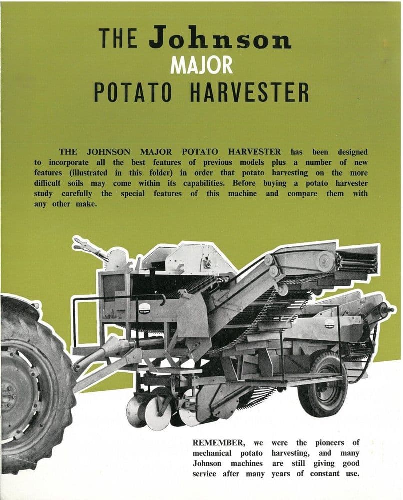 Johnson Major Potato Harvester Major Brochure