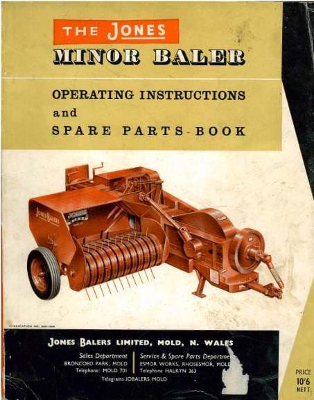Jones Baler Minor Mk IV Operators & Parts Manual