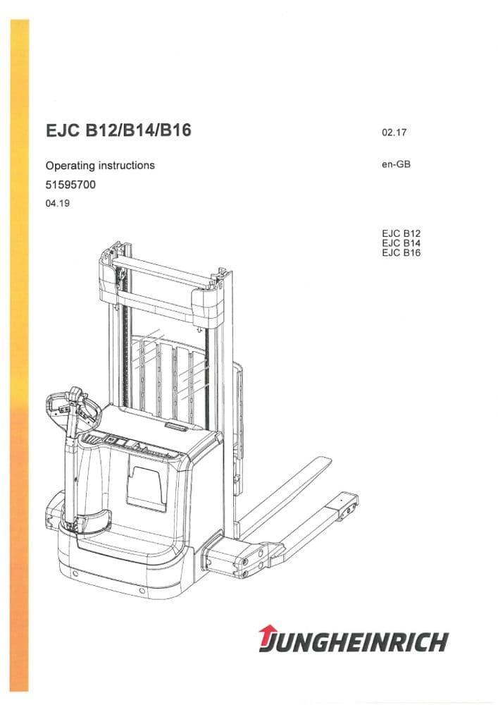 Jungheinrich Pallet Lift EJC B12 B14 B16 Operators Manual