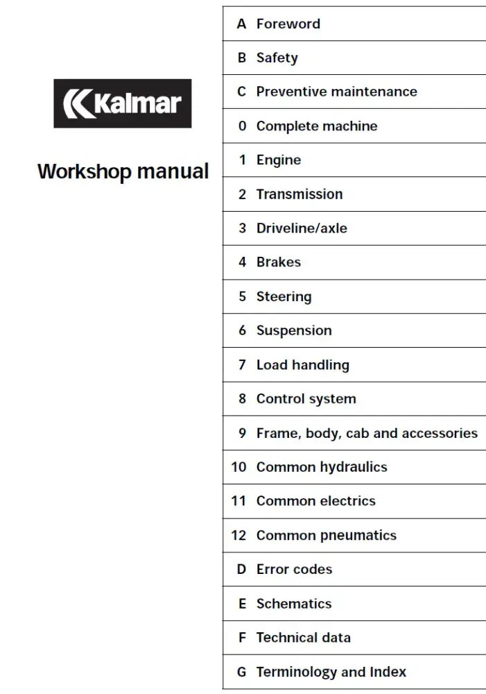 Kalmar Forklift Truck DCD200-12/DCD220-12/DCD250-12/DCD280-12/DCD300-12 ...
