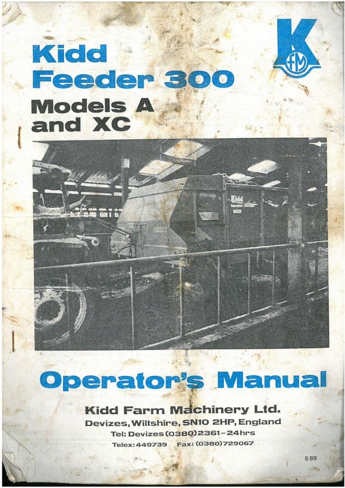 Kidd Feeder 300 Model A & XC Operators Manual