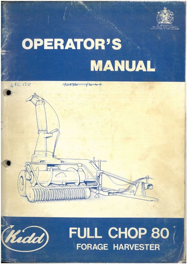 Kidd Forage Harvester Full Chop 80 Operators Manual
