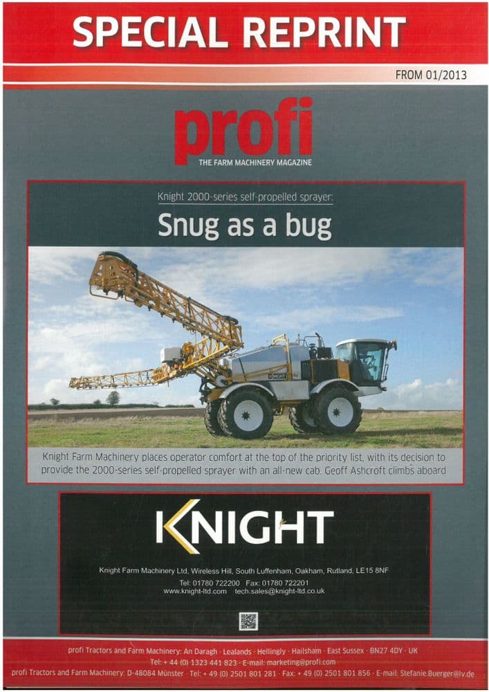 Knight Snug as a Bug - Self propelleed Sprayer Brochure