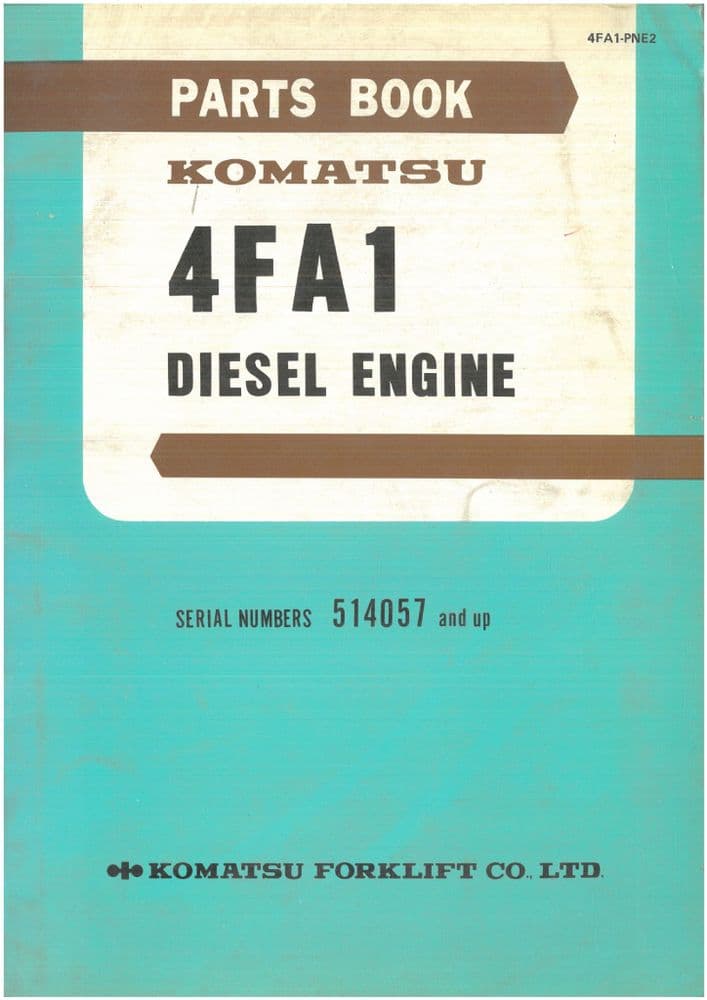 Komatsu Diesel Engine 4FA1 Parts Manual SN - 514057