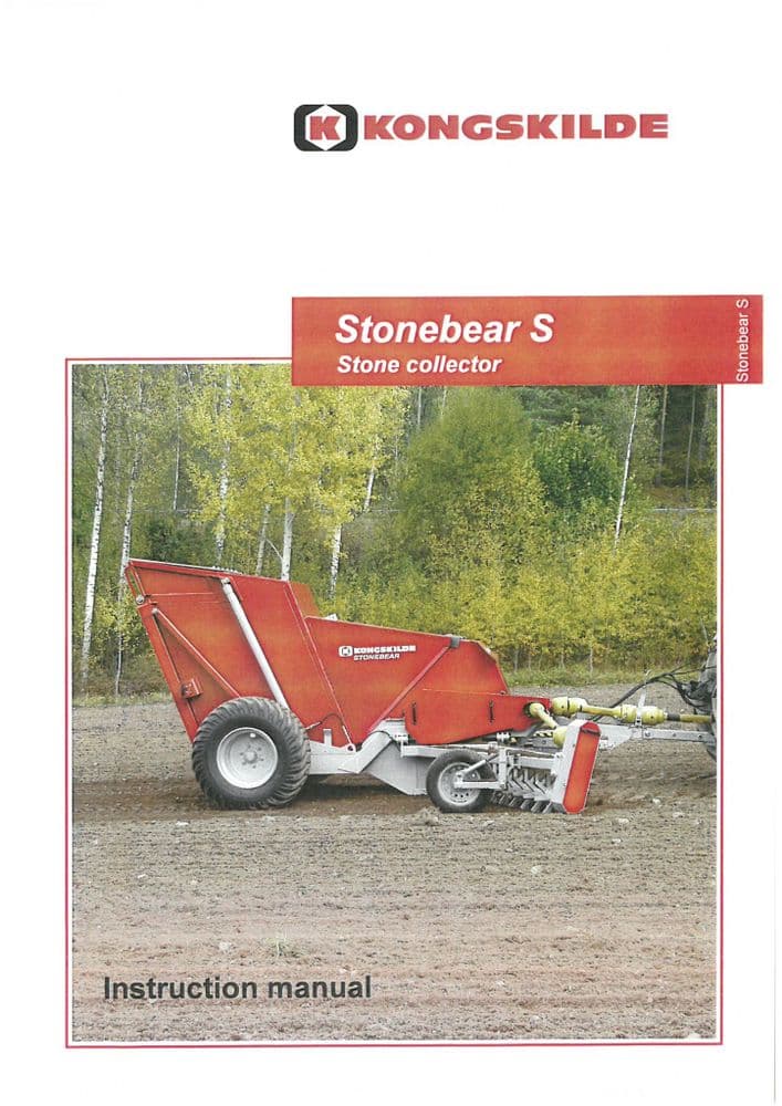 Kongskilde Stone Collector Stonebear S Operators Manual