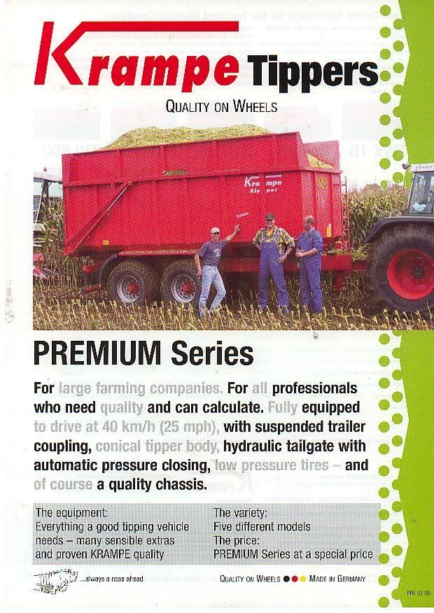 Krampe Permium Series Tipper Trailers Brochure