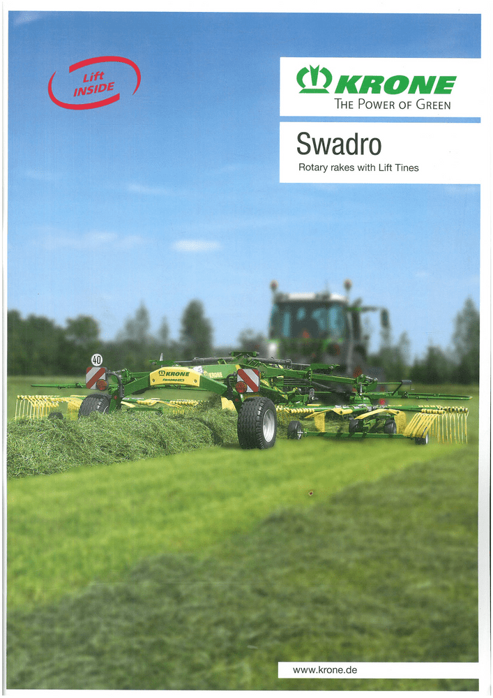 Krone Rotary rake with Lift Tines - Swandro - Brochure