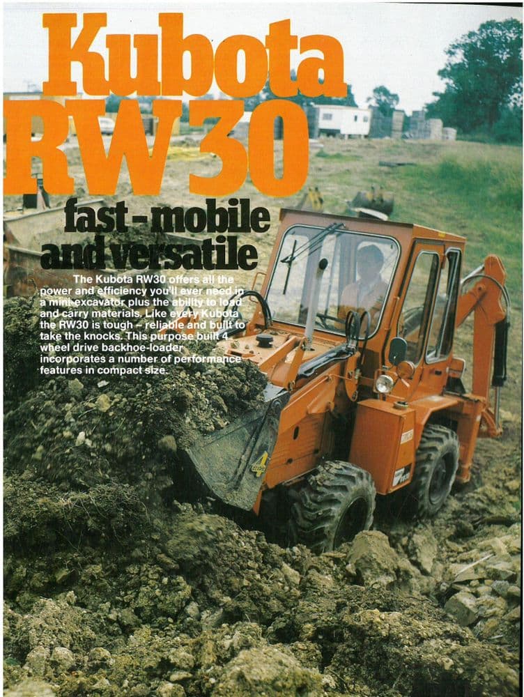 Kubota Backhoe Loader RW30 Brochure - RW 30