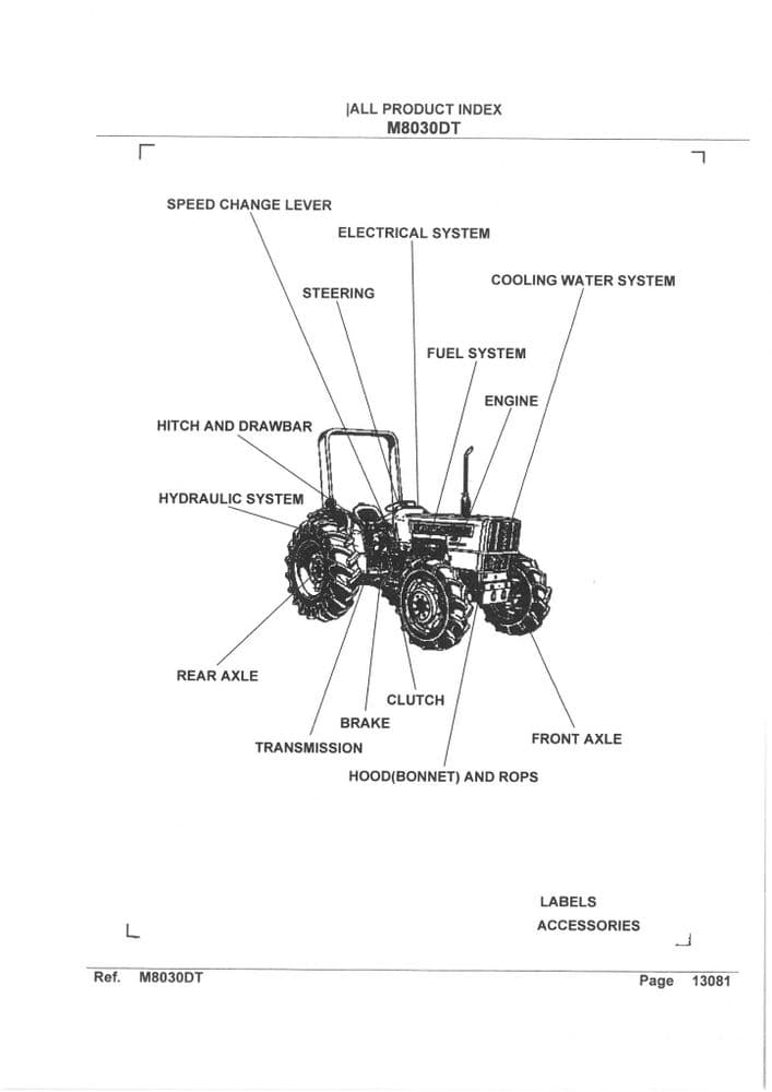 Kubota Tractor M8030DT Parts Manual