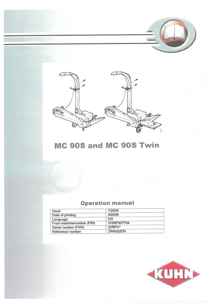 Kuhn Chopper MC90S & MC90S Twin Operators Manual
