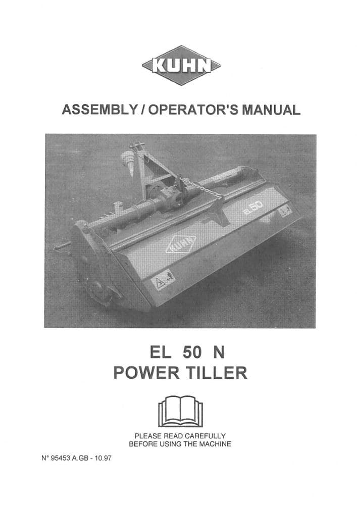 Kuhn Power Tiller EL50N Operators Manual EL 50 EL50