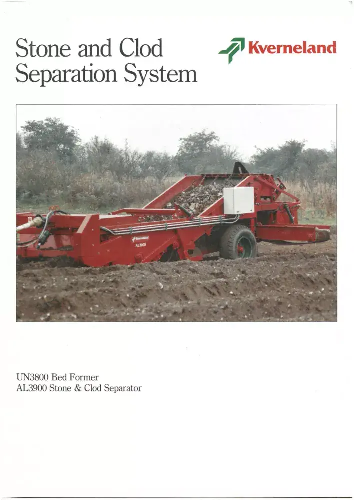 Kverneland Bed Former UN3800 & Stone & Clod Separator AL3900 Brochure