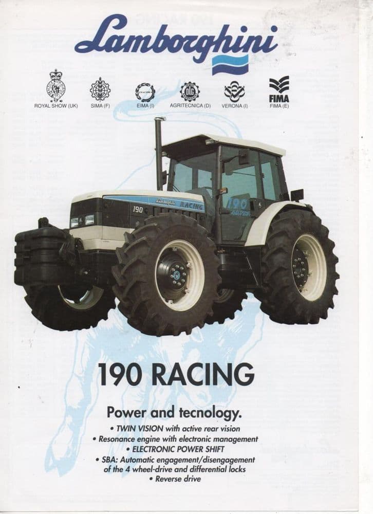 Lamborghini Tractor 190 Racing Power and technology Brochure