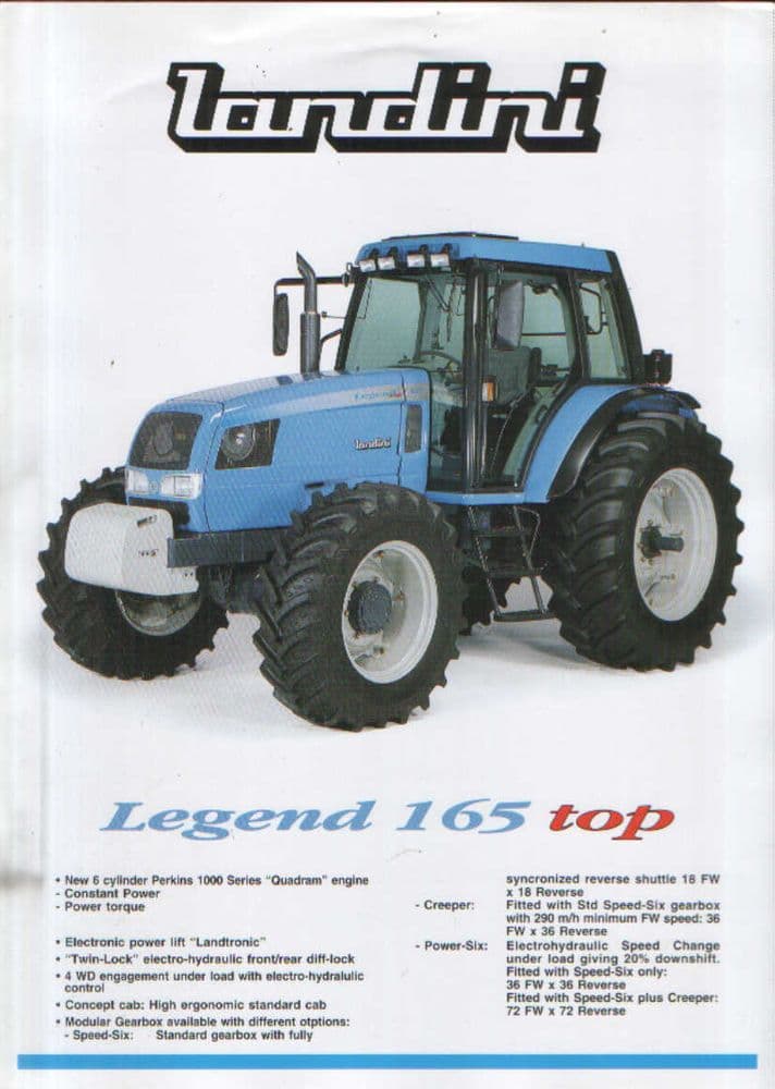 Landini Tractor Legend 165 Top Brochure