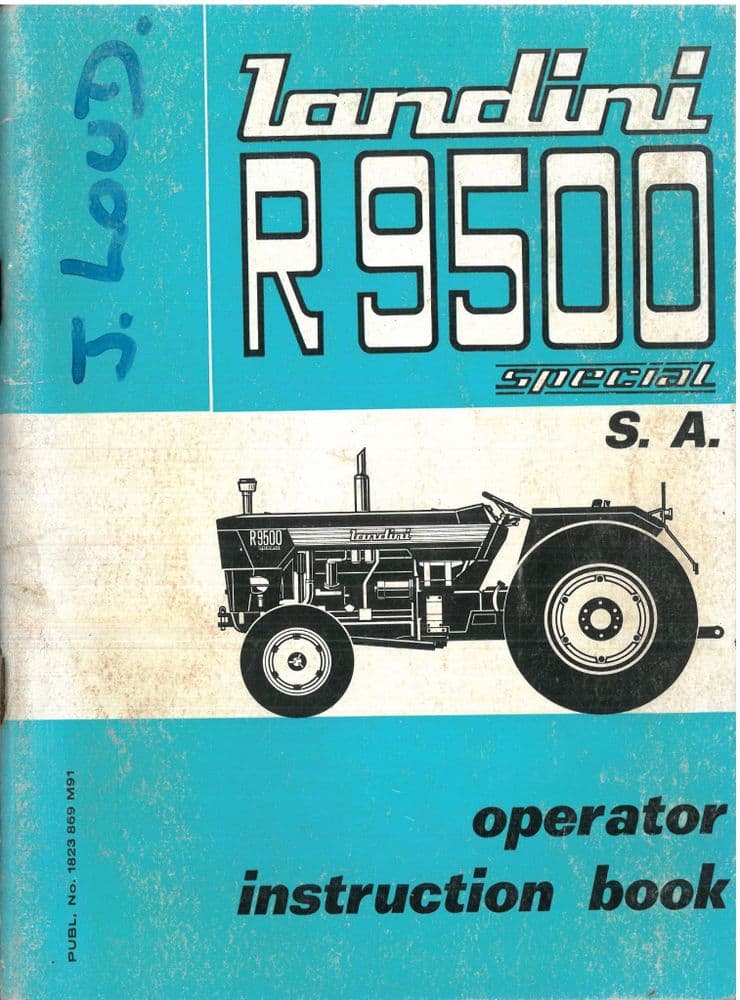 Landini Tractor R9500 Operators Manual