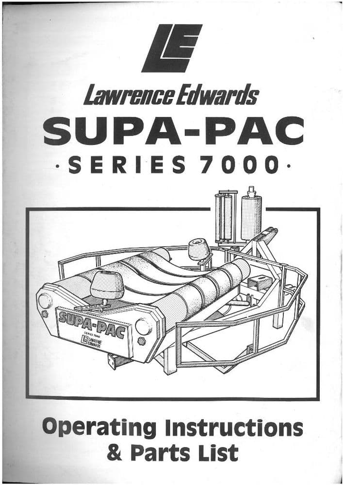 Lawrence Edwards Supa-Pac Series 7000 Bale Wrapper Operators Manual ...