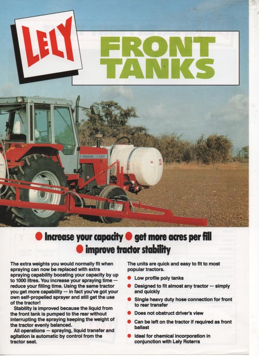 Lely Sprayer - Front Tanks Brochure