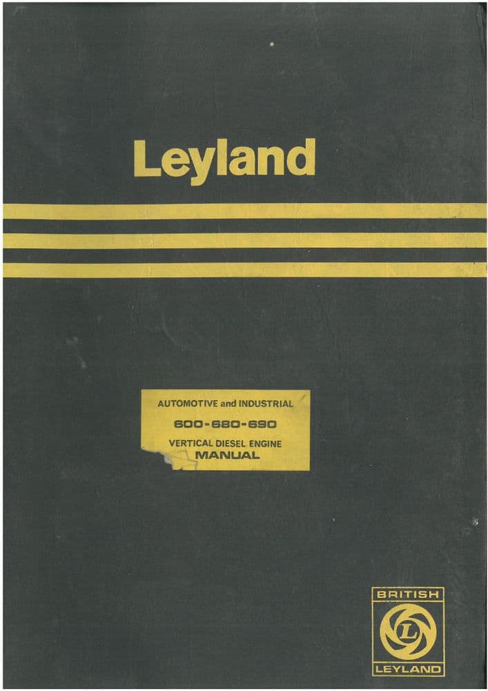 Leyland Vertical Diesel Engine 600 680 690 Workshop Service Manual