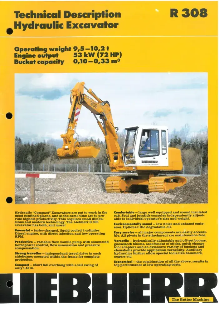 Liebherr Excavator R308 Brochure