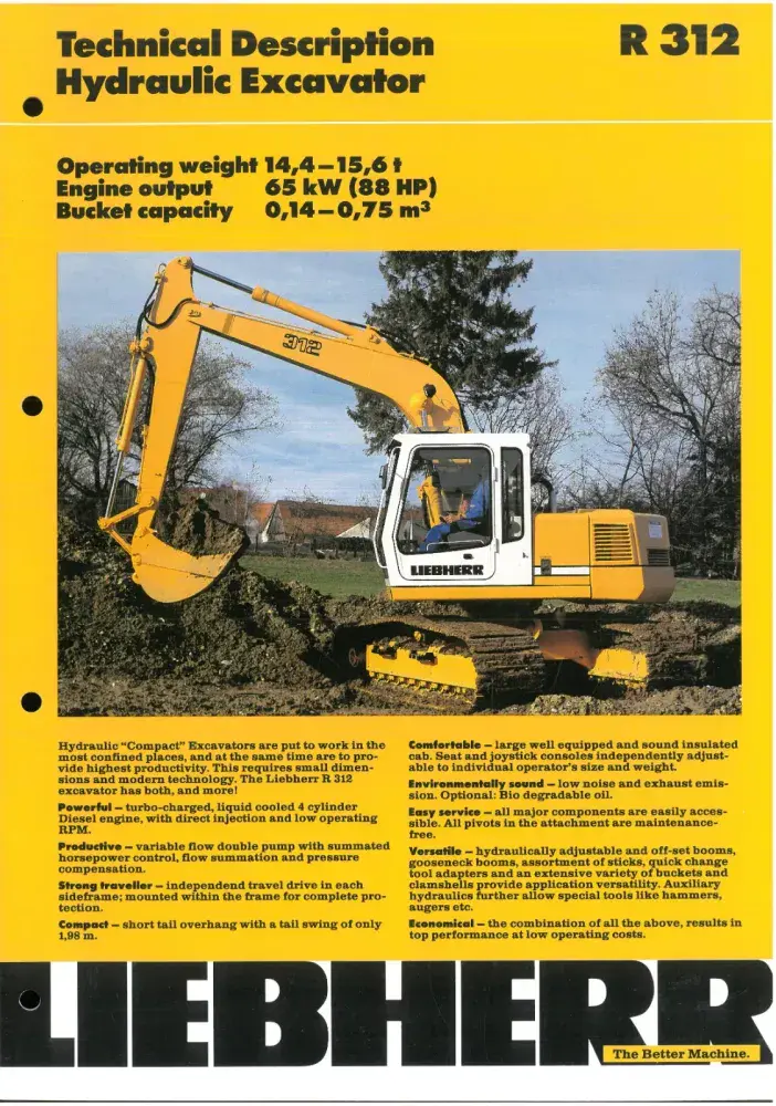 Liebherr Excavator R312 Brochure