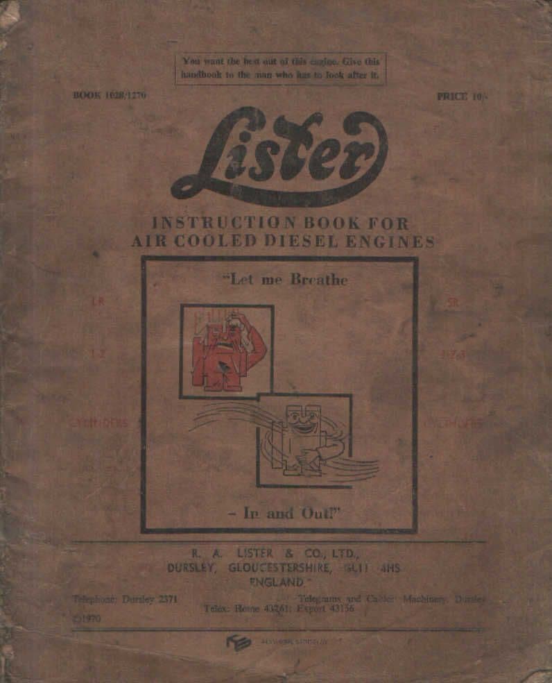 Lister Diesel Engine LR1 LR2 SR1 SR2 SR3 Operators Manual