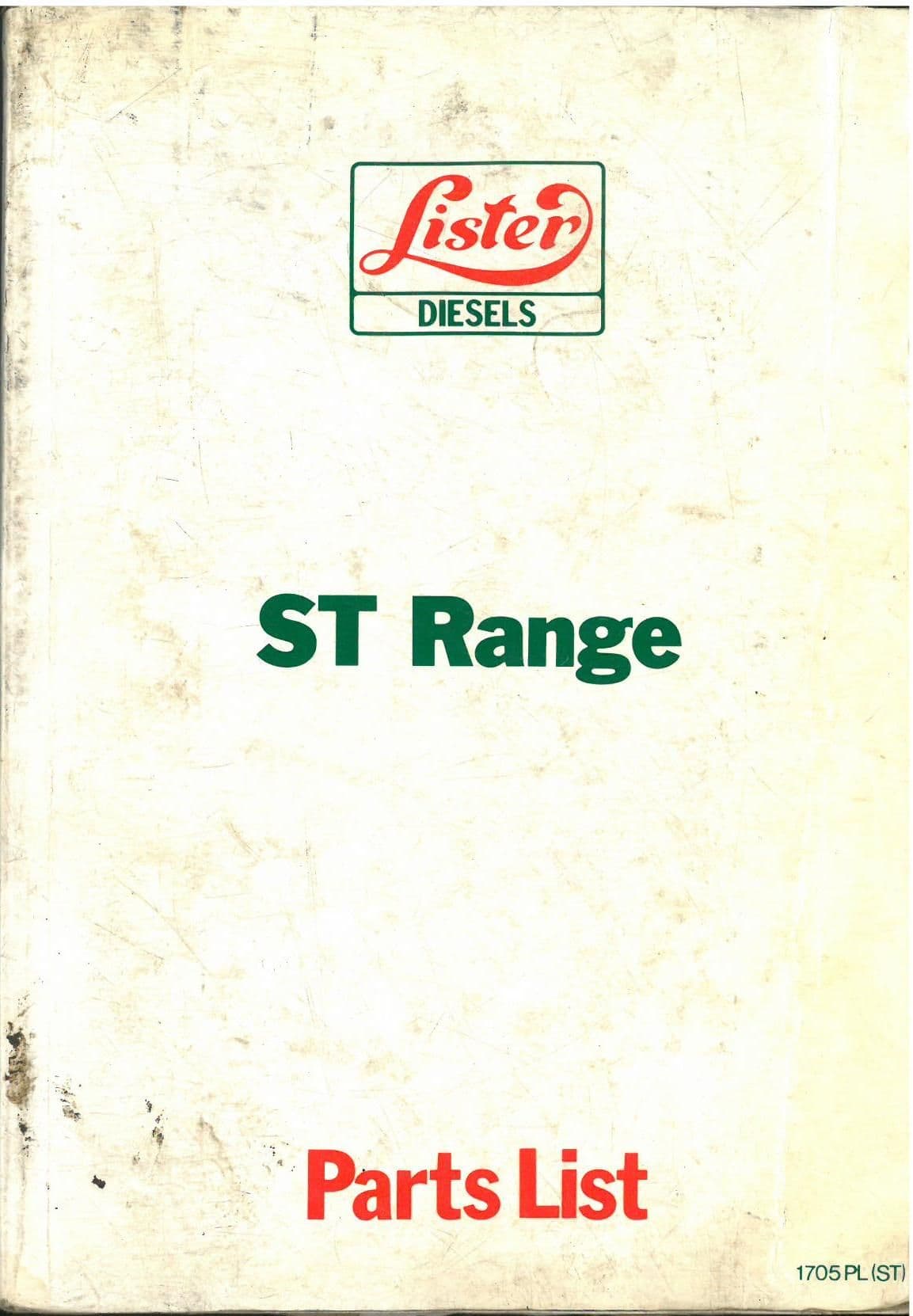 Lister Diesel Engine ST1 ST2 ST3 Parts Manual - ORIGINAL