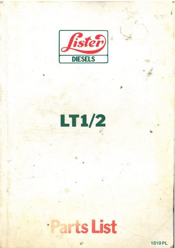 Lister Engine LT1 LT2 Parts Manual
