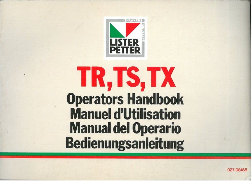 Lister Engine TR TS TX Operators Manual