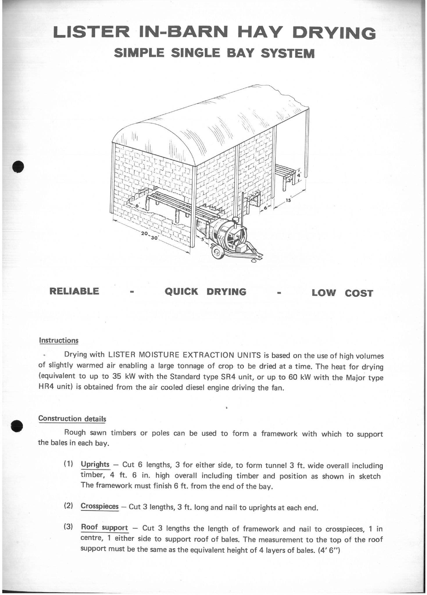 Lister In-Barn Hay Drying Simple Single Bay System Brochure