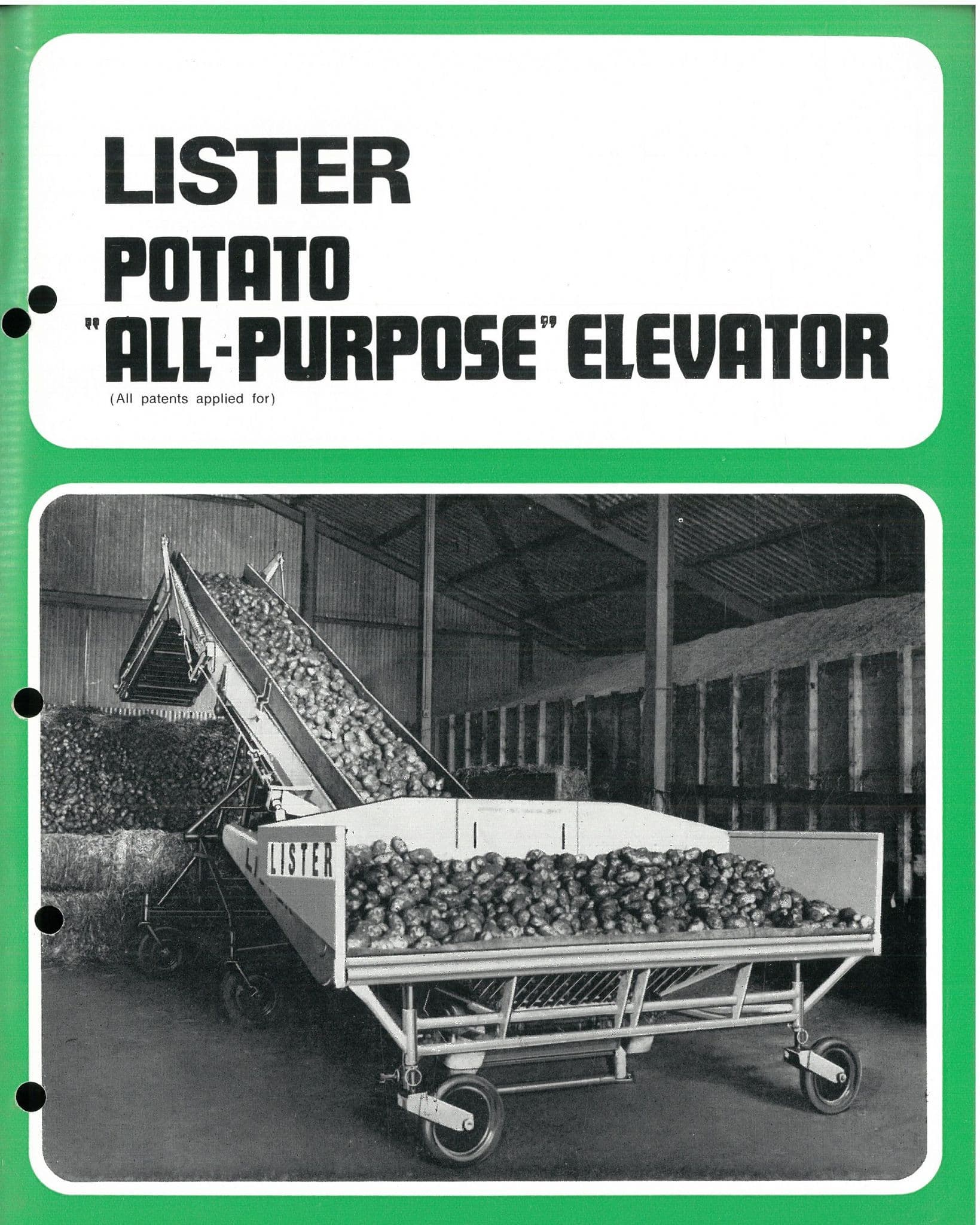 Lister Potato All Purpose Elevator Brochure