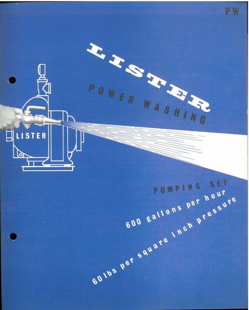 Lister Power Washing Pump - PW1 PW2 Brochure