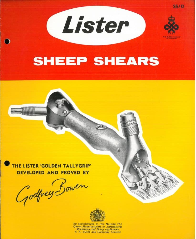 Lister Sheep Shears and Clippers Golden Tallygrip Brochure