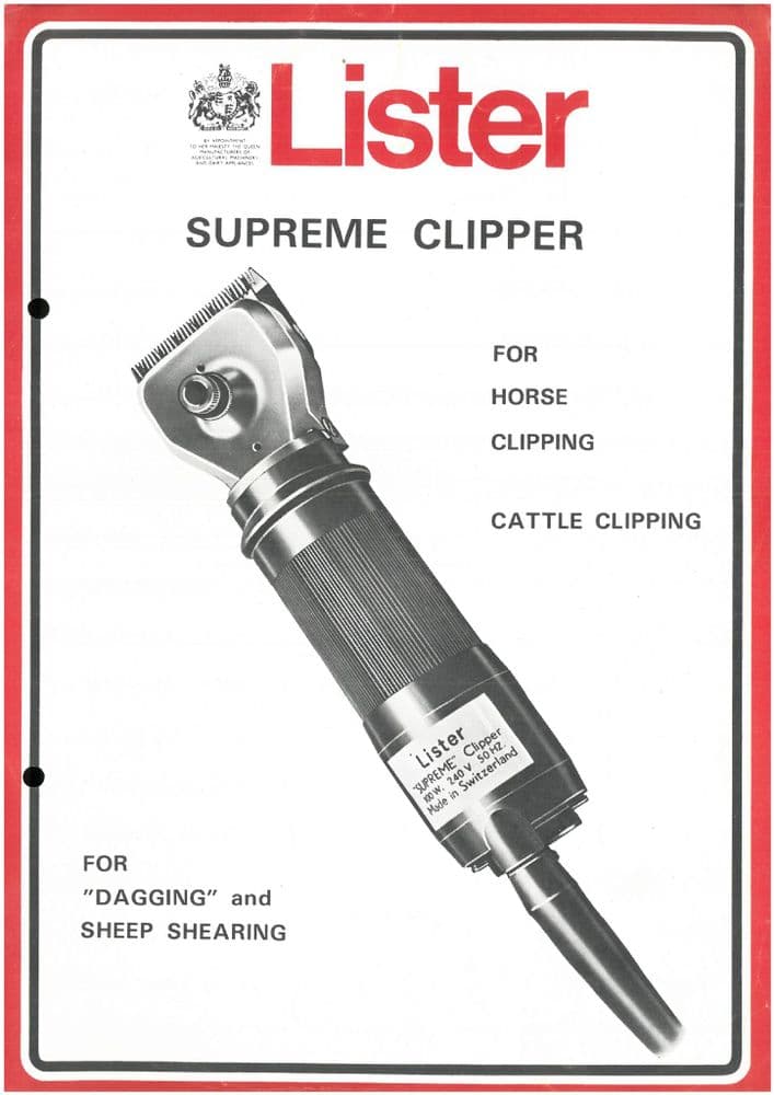 Lister Supreme Clipper Horse and Cattle Dagging And Sheep Shearing ...