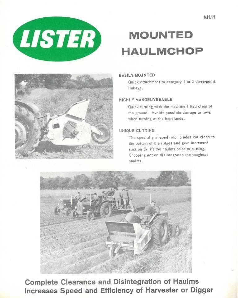 Lister Tractor Mounted Haulmchop Brochure -SW3