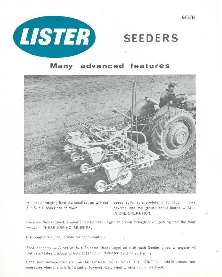 Lister Tractor Seeders Brochure -SW3