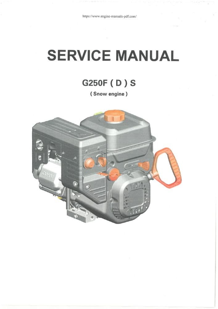 Loncin Snow Engine G250F D S Workshop Service Manual