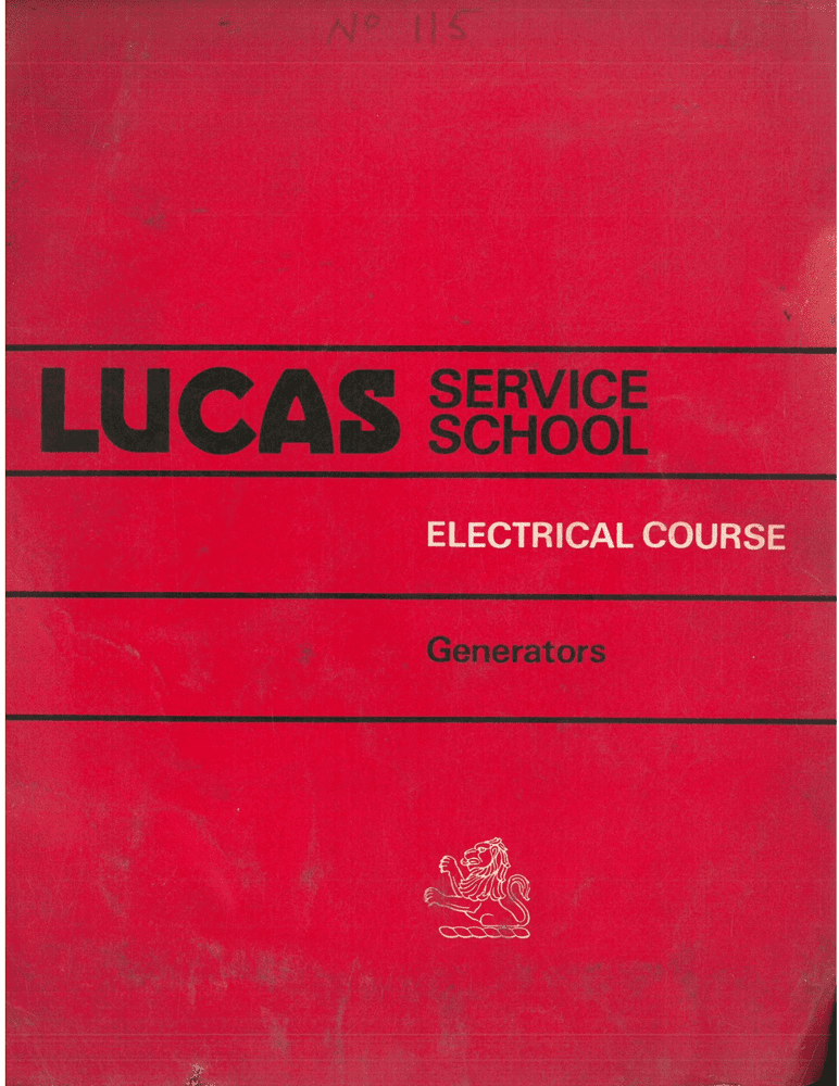 Lucas Generator Electrical Course Manual