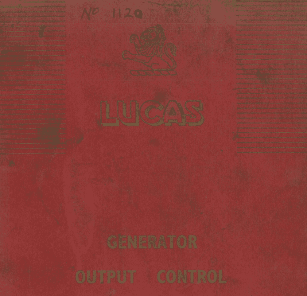 Lucas Generator Output Control Technical Service Manual