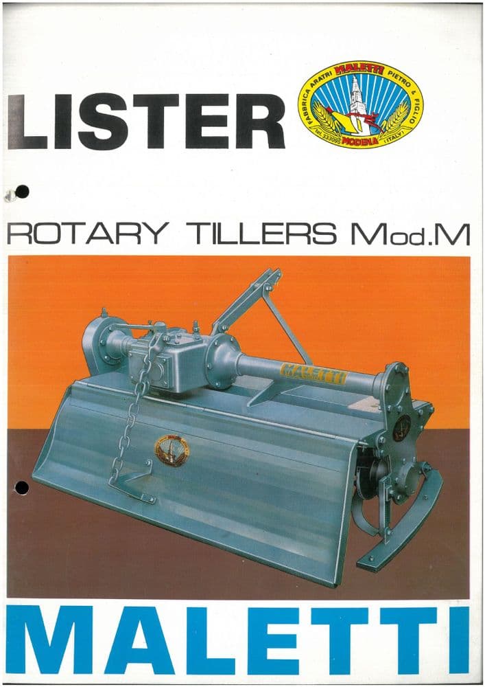 Maletti Rotary Tillers Model - M MCV3 MCV Brochure