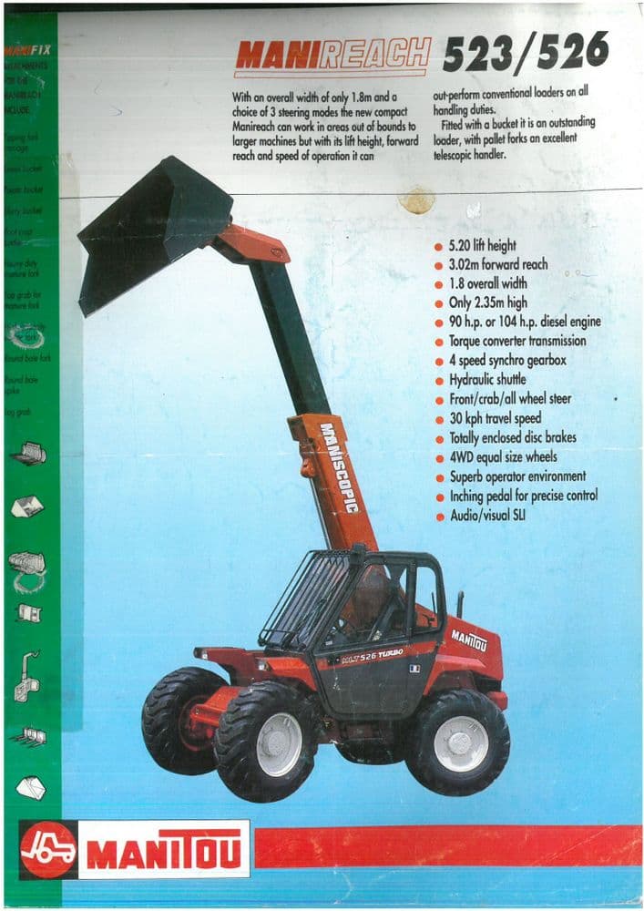 Manitou Telehandler Manireach 523 526 Brochure